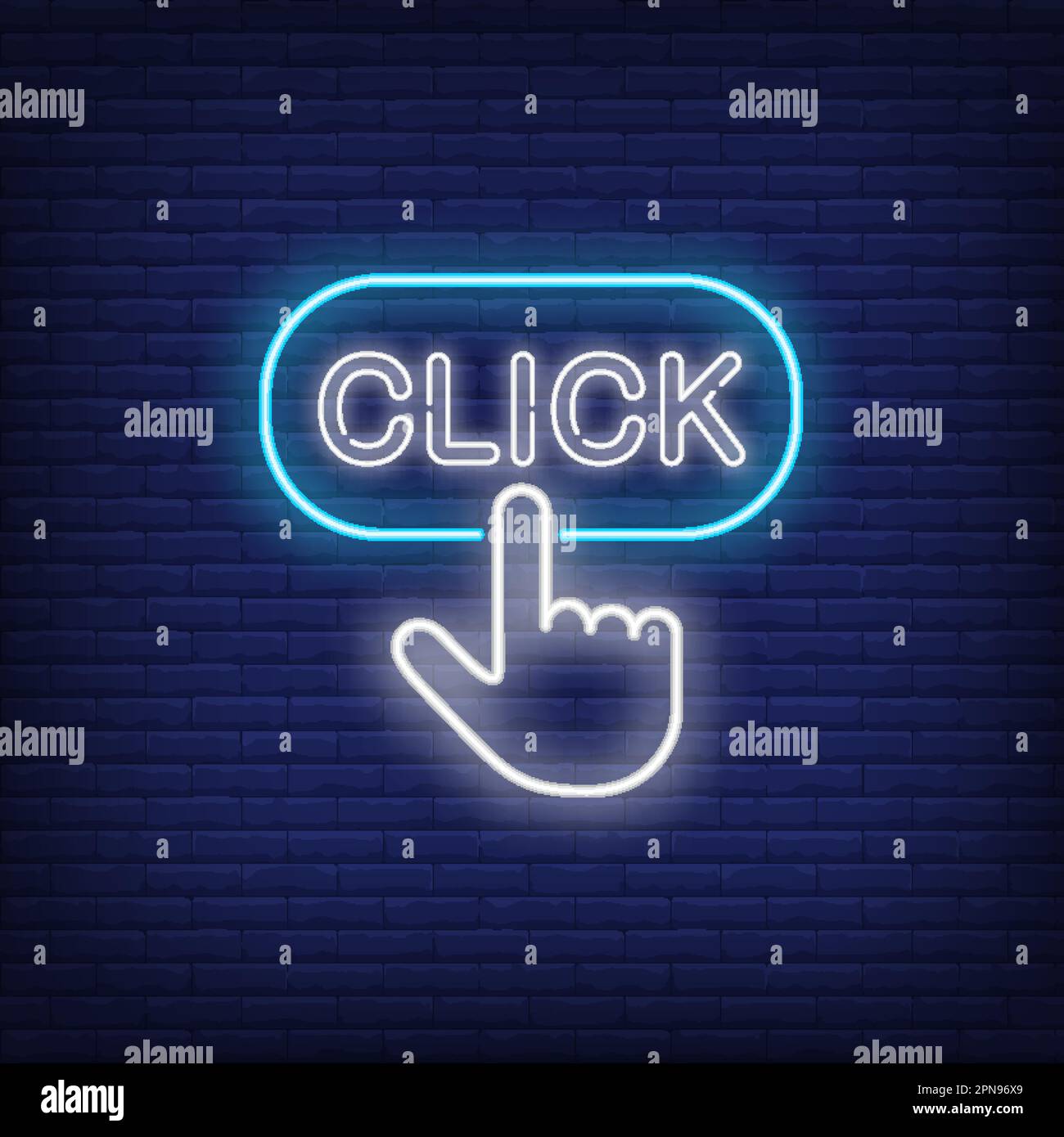 Neon sign click text hi-res stock photography and images - Alamy