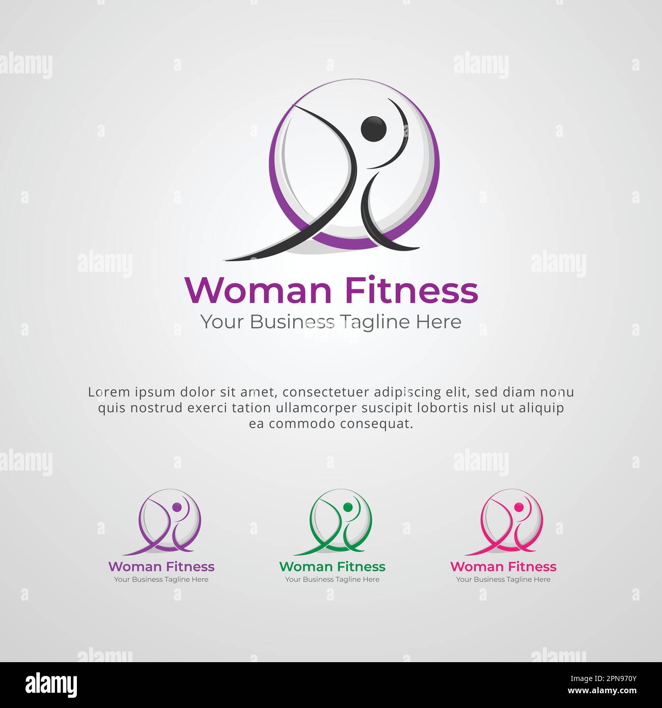 Woman Fitness Brand Company Logo Design Template Stock Vector Image ...
