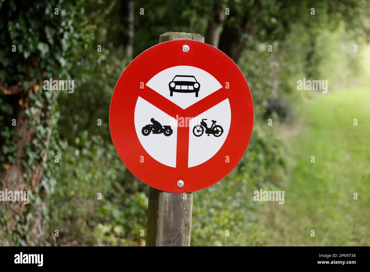 swiss traffic sign: prohibition for motor cars, motorcycles and motor ...