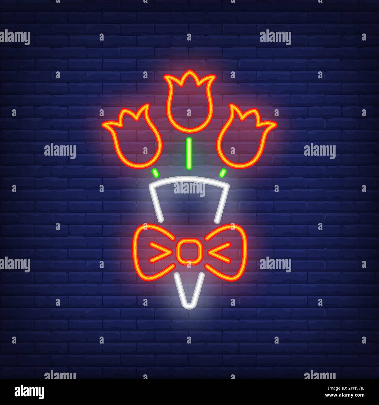 Neon red rose sign Stock Vector Images - Alamy