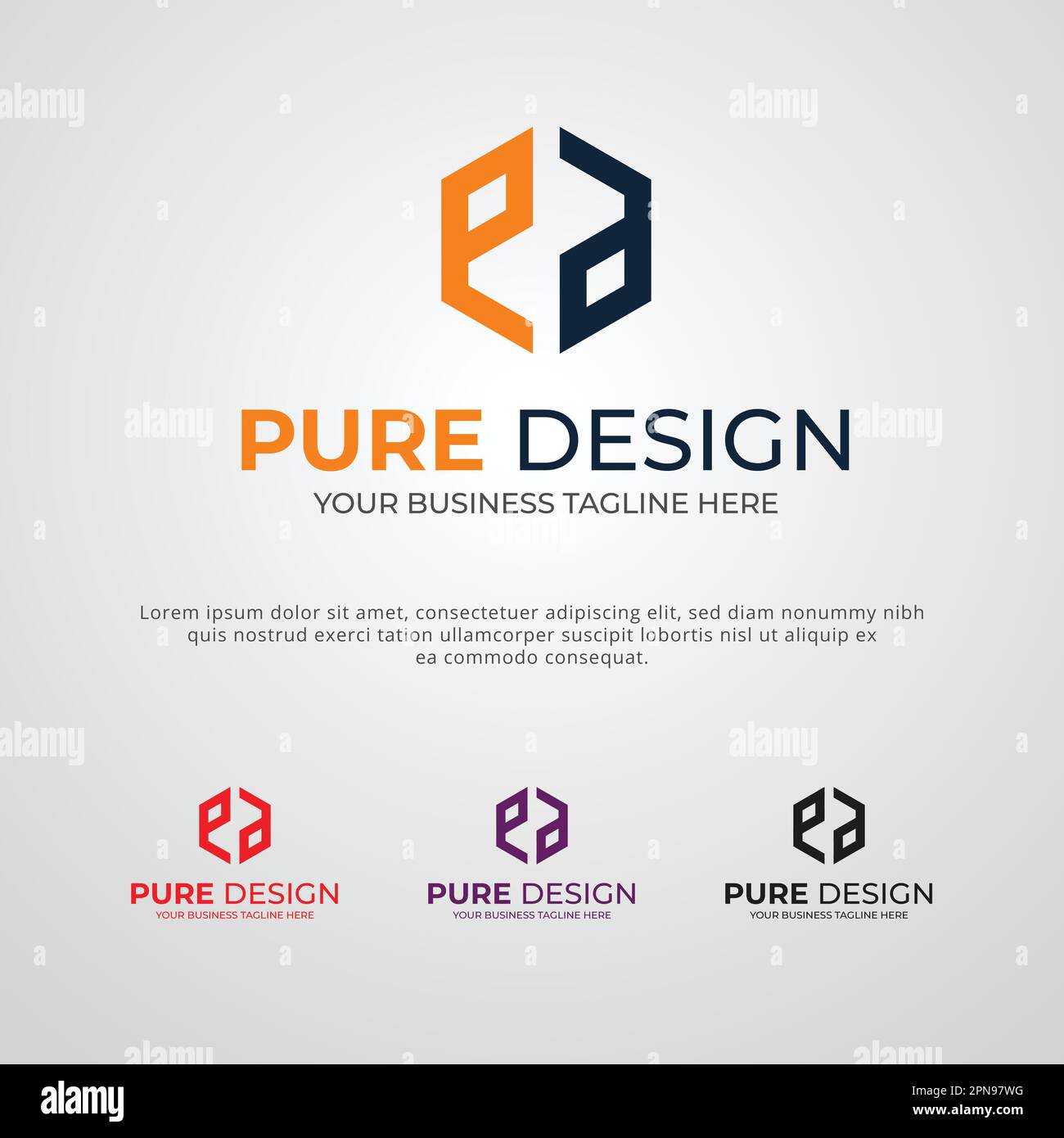 Pure Brand Company Logo Design Template Stock Vector Image & Art - Alamy