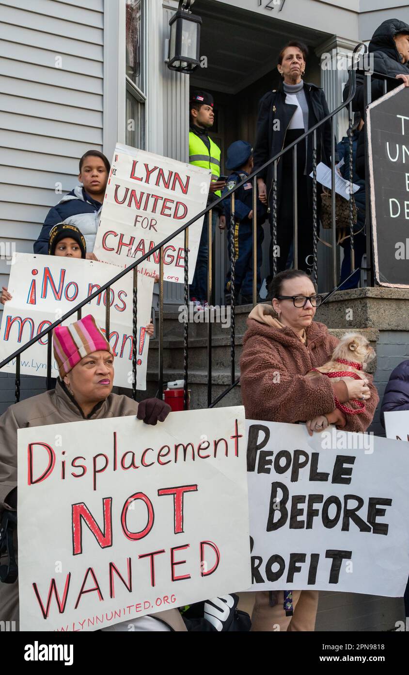 March 29, 2023. Lynn, MA. Lynn tenants rally to fight a huge rent ...