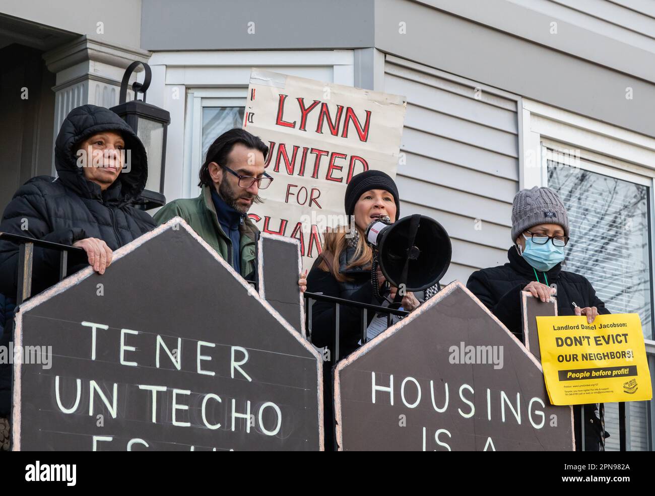 March 29, 2023. Lynn, MA. Lynn tenants rally to fight a huge rent ...