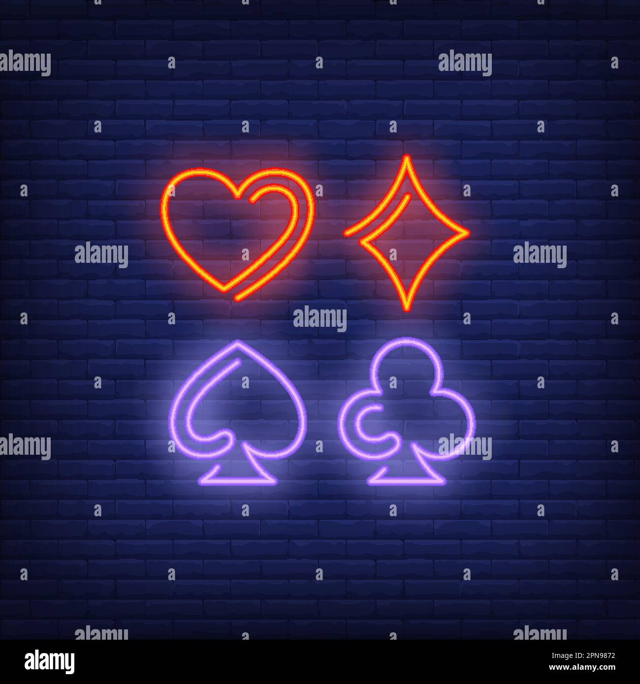 Neon spade suit icon hi-res stock photography and images - Alamy
