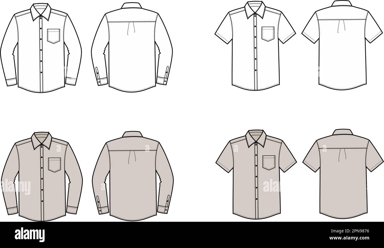Mens classic shirt. Front and back Stock Vector Image & Art - Alamy