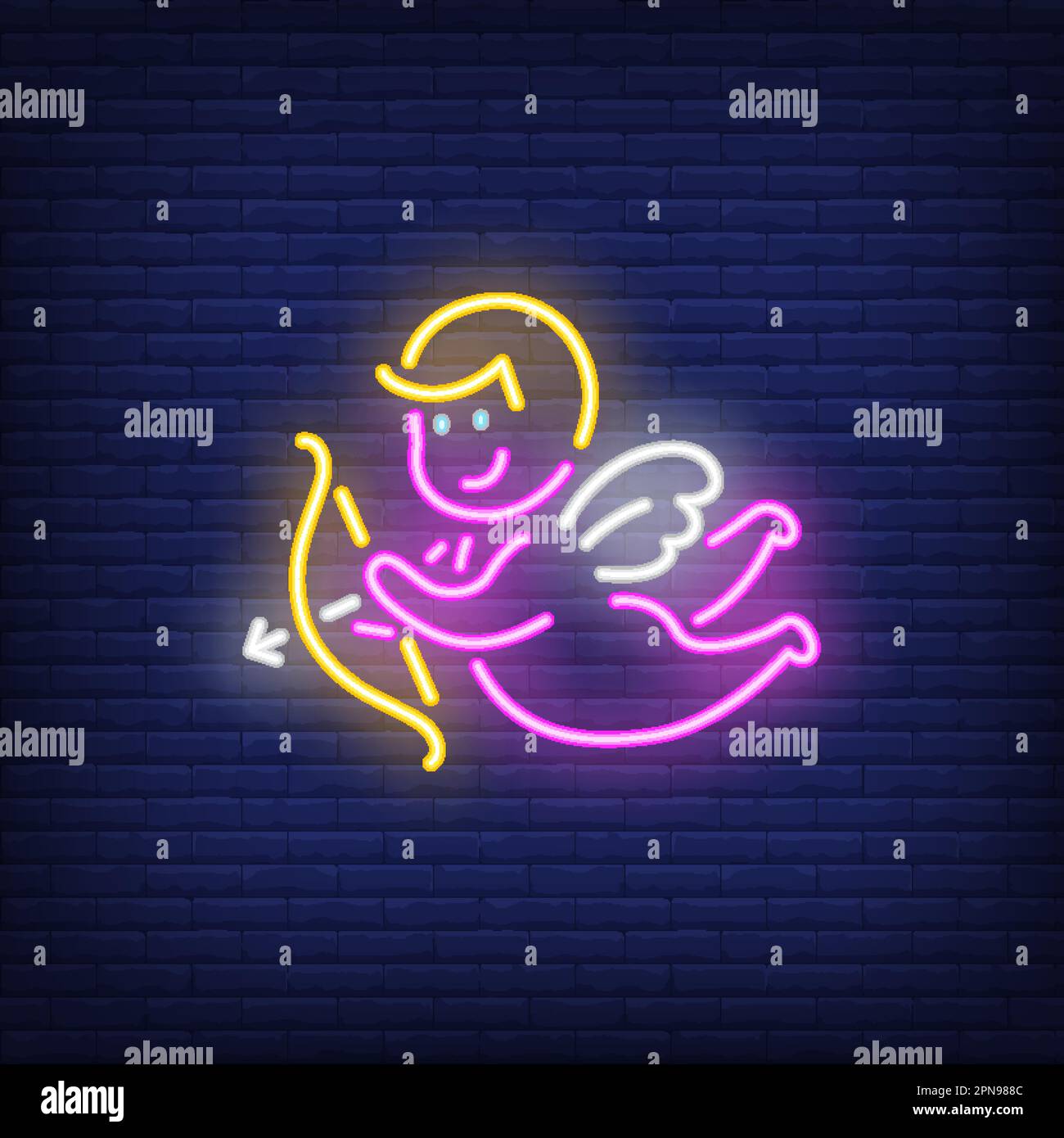 Pink cupid angel neon sign Stock Vector Image & Art - Alamy