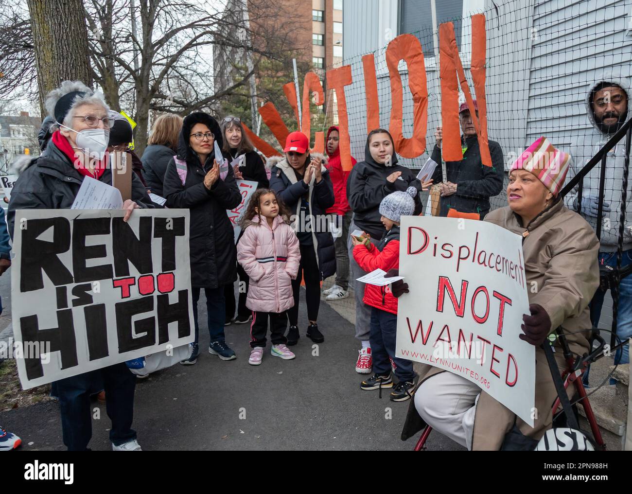 March 29, 2023. Lynn, MA. Lynn tenants rally to fight a huge rent ...