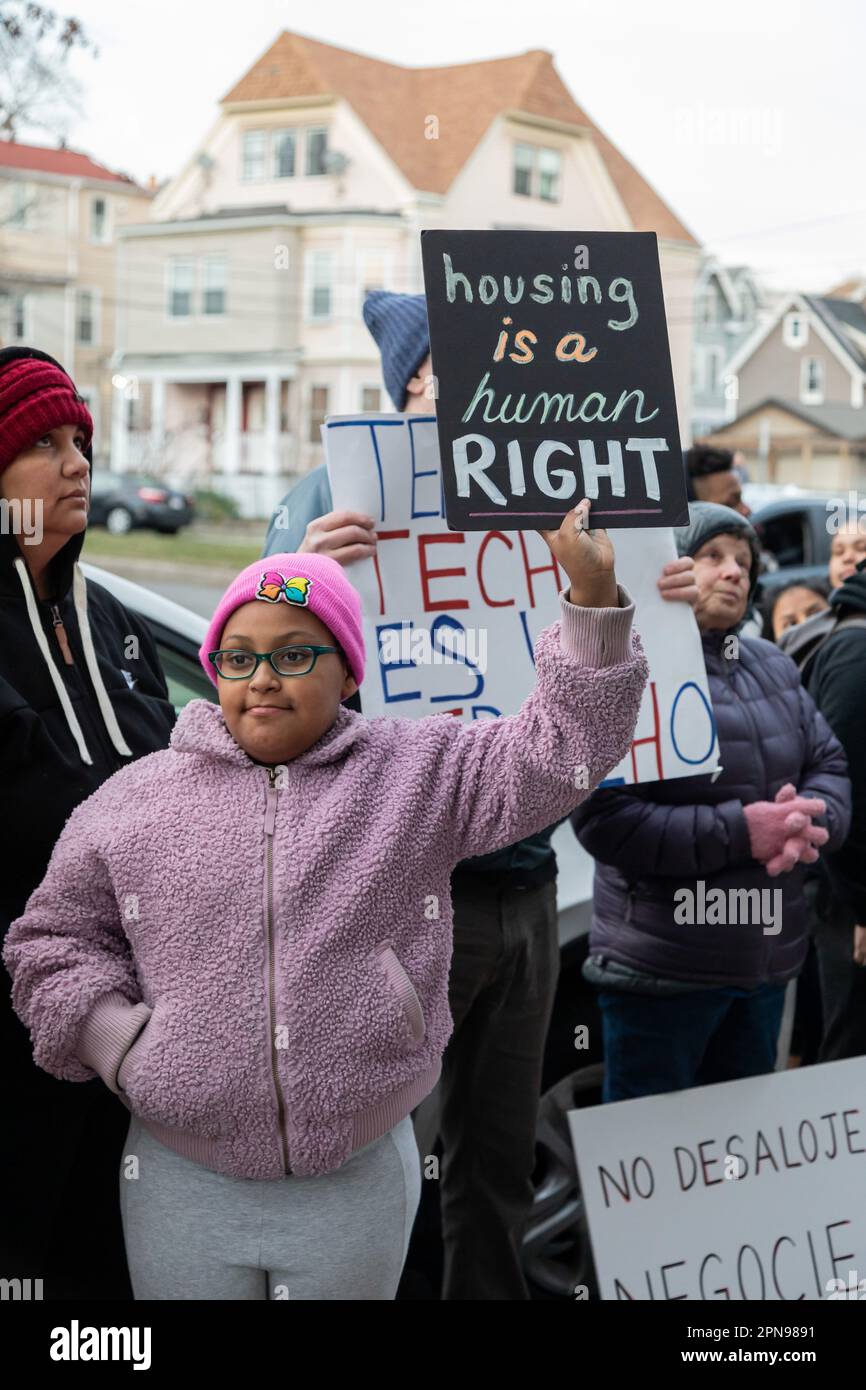 March 29, 2023. Lynn, MA. Lynn tenants rally to fight a huge rent ...