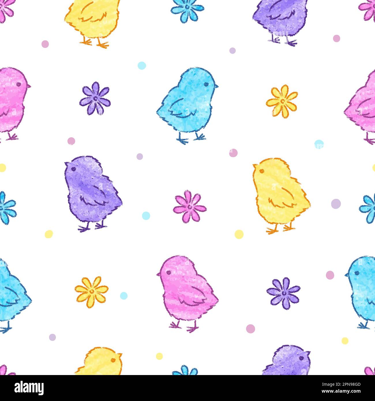 Cute Easter chickens pattern. Vector colorful seamless background Stock Vector Image & Art - Alamy