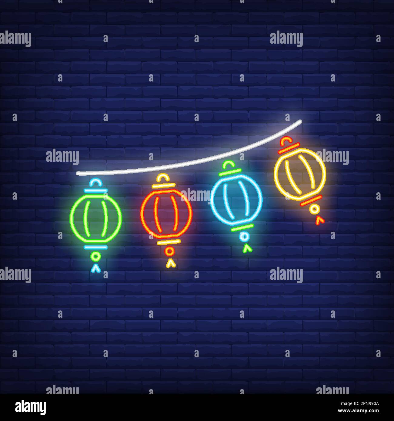 Decorative colorful lanterns in Stock Vector Images - Alamy