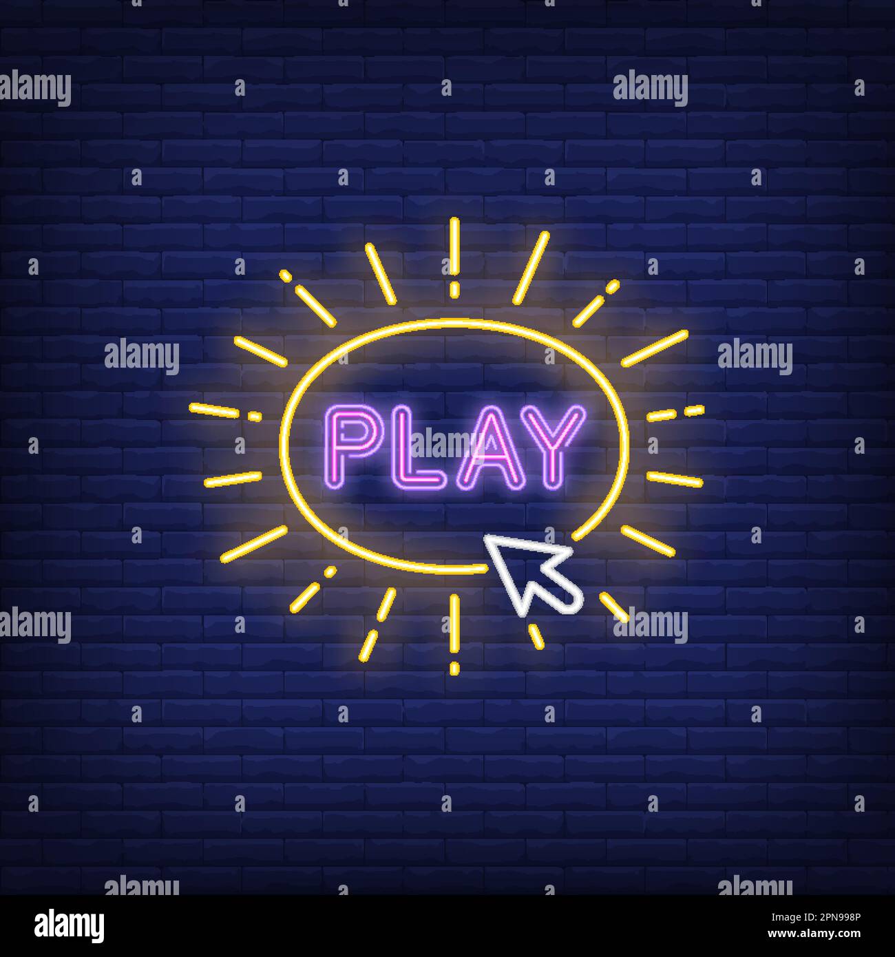 Play neon sign Stock Vector Image & Art - Alamy
