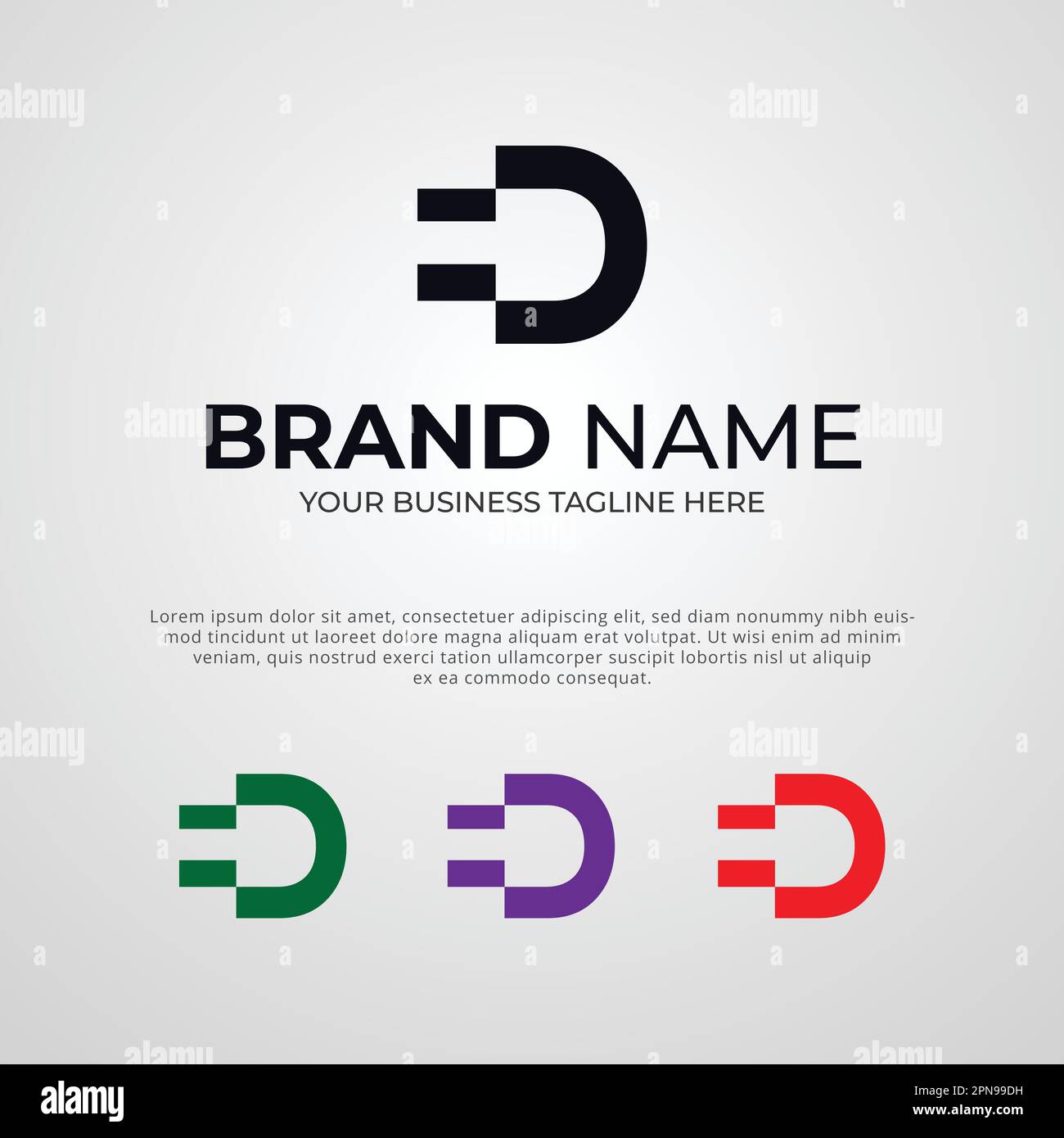 Negative Space Ed Latter Company Logo Design Template Stock Vector ...