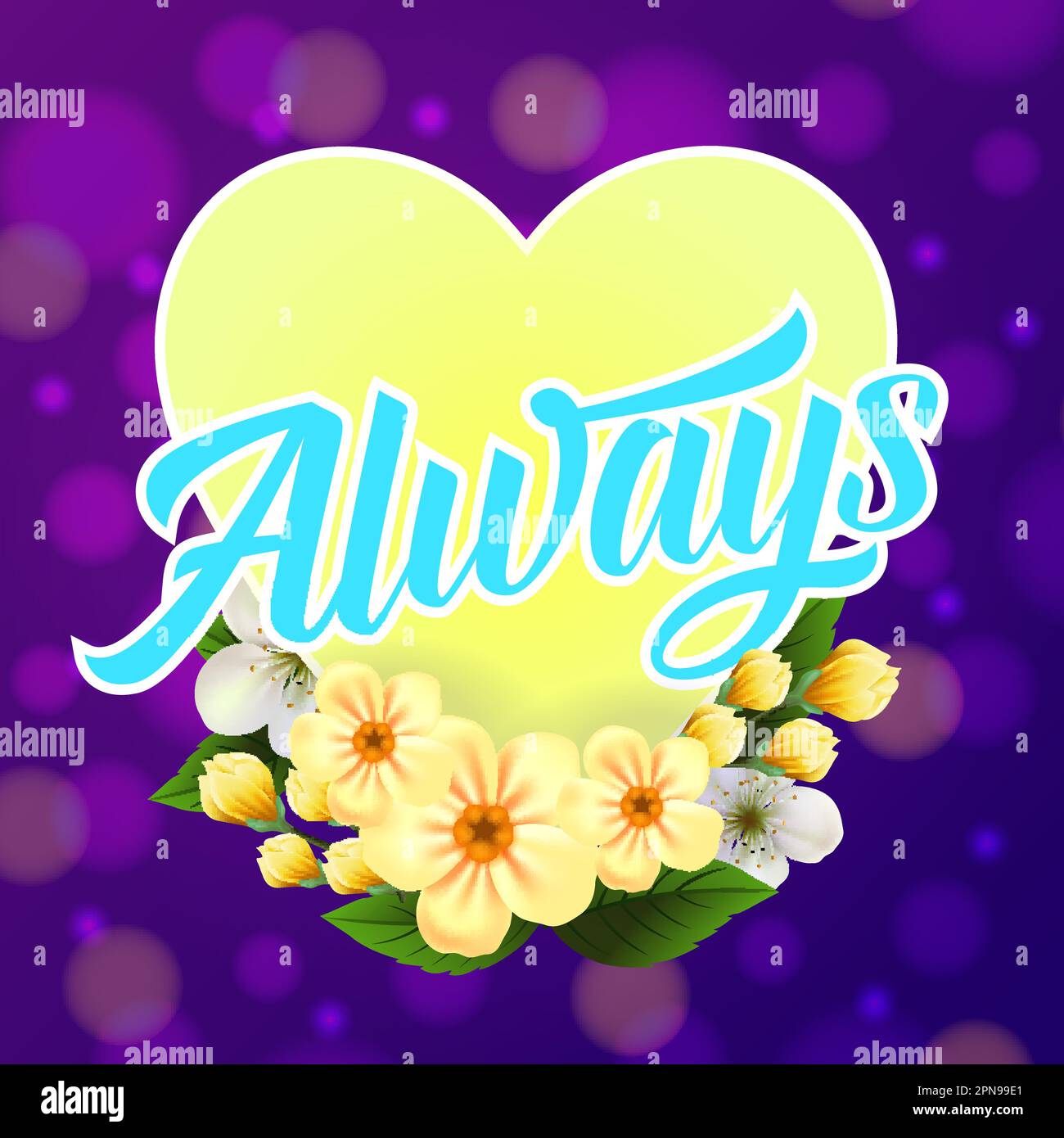 Always lettering with flowers and heart Stock Vector Image & Art - Alamy