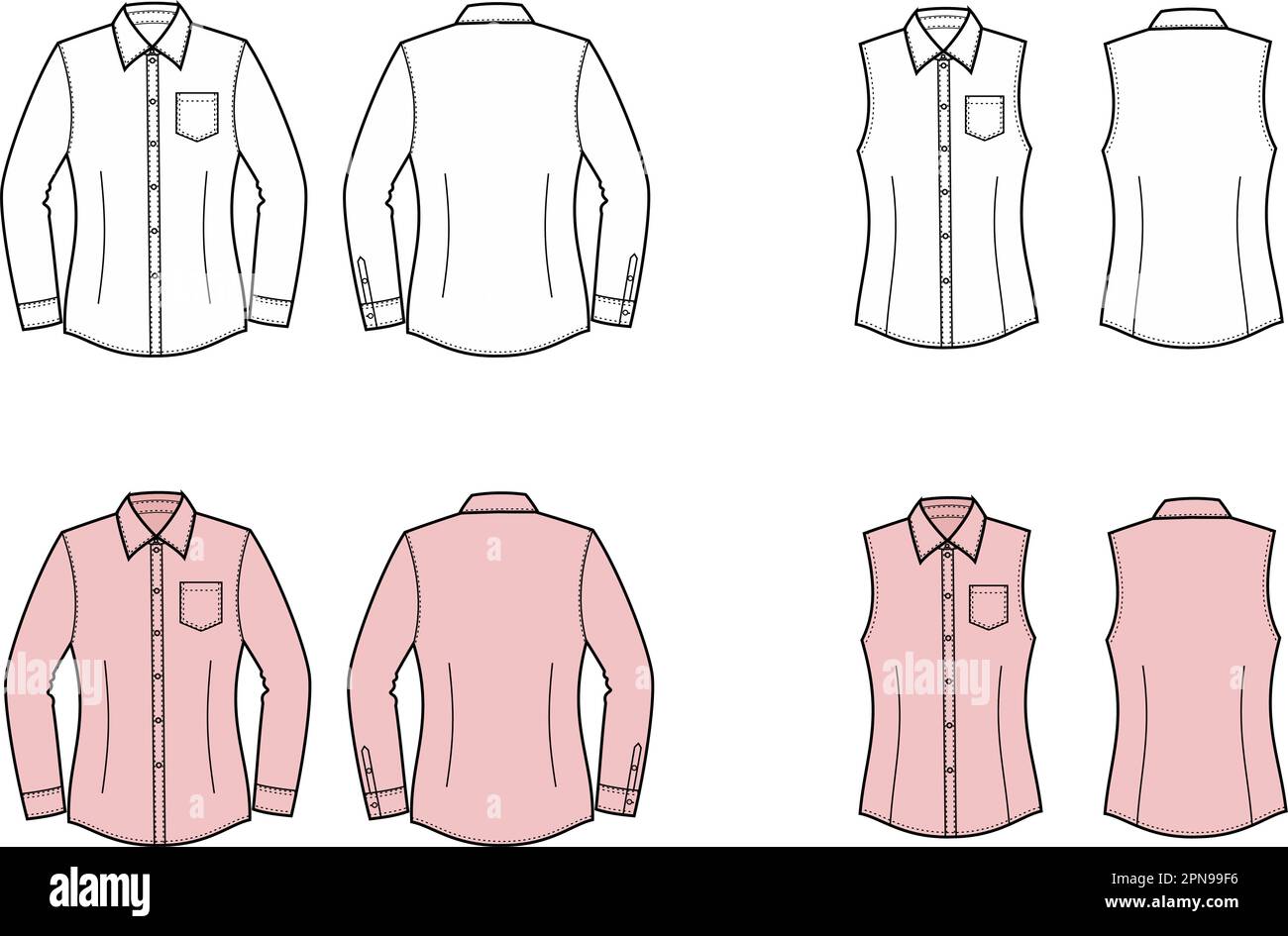 Button up shirt front and back flat hi-res stock photography and images ...