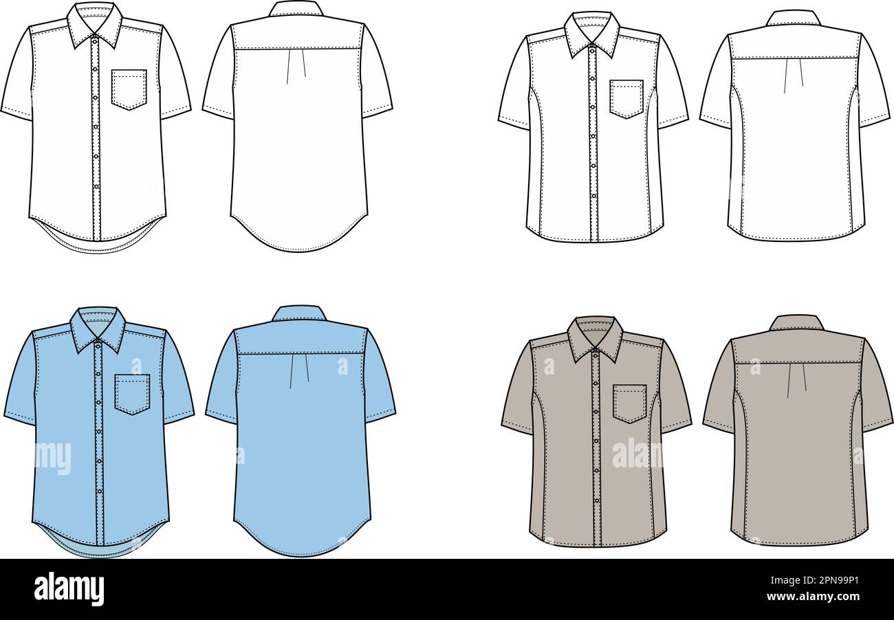 Button up shirt front and back flat hi-res stock photography and images ...