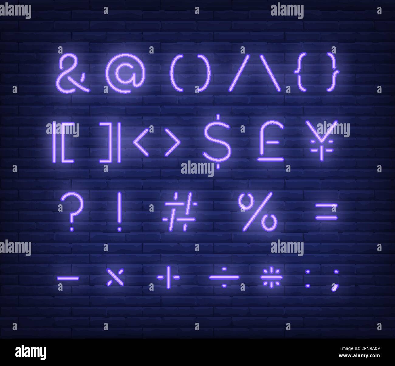Violet text symbols neon sign Stock Vector Image & Art - Alamy