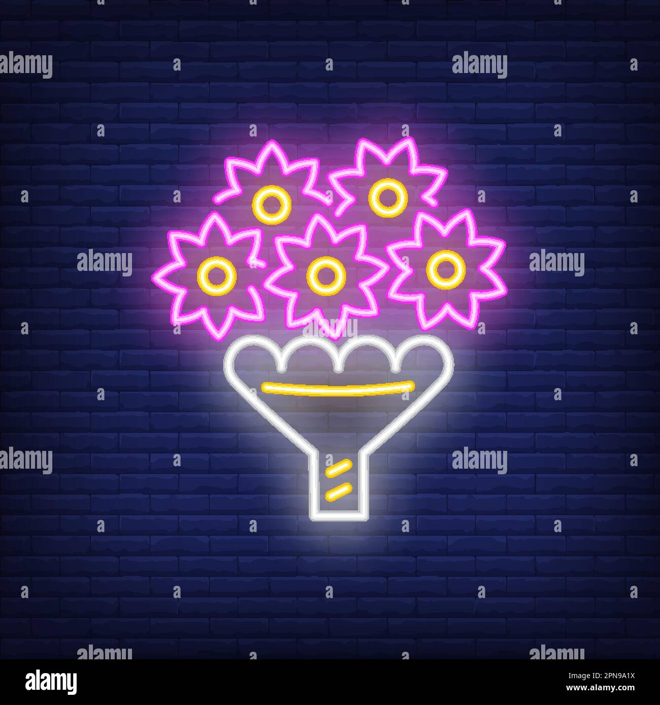 Neon daisy Stock Vector Images - Alamy