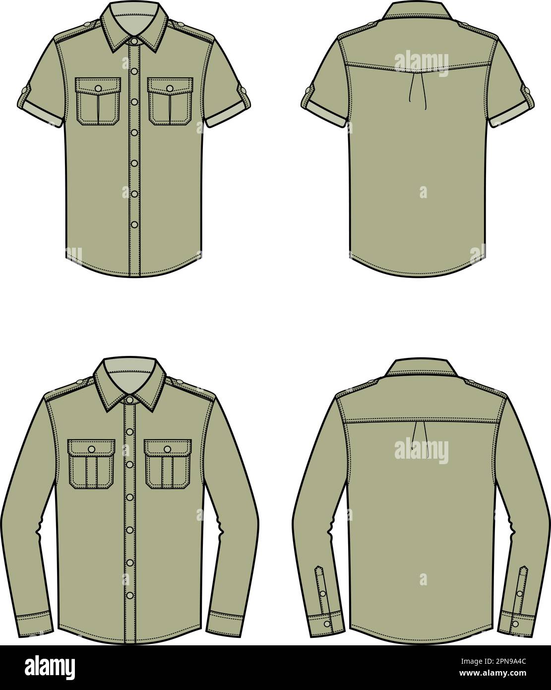 Mens military shirt. Fashion CAD Stock Vector Image & Art - Alamy