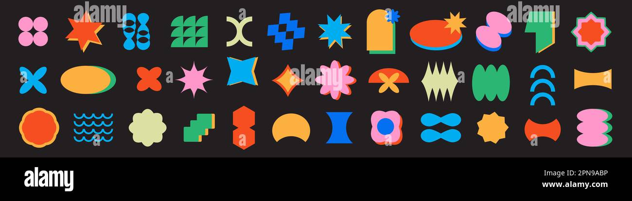 Retro abstract geometric shapes collection Stock Vector Image & Art - Alamy