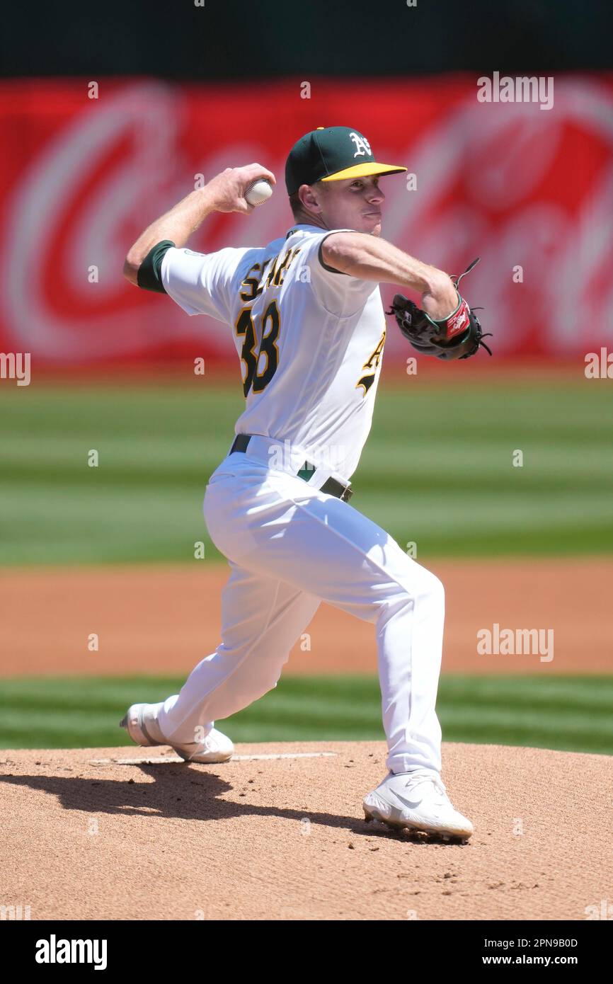 Oakland Athletics pitcher JP Sears during a baseball game against the ...
