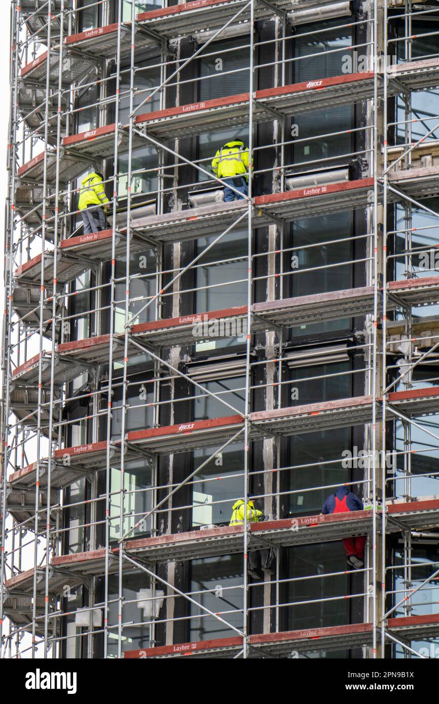 Large construction site, construction of a residential building with ... Large construction site, construction of a residential building with ...