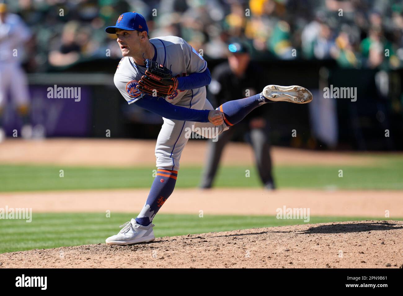 New York Mets pitcher David Robertson against the Oakland Athletics ...