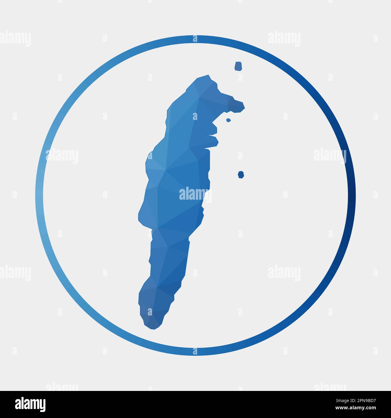 San Andres Icon Polygonal Map Of The Island In Gradient Ring Round