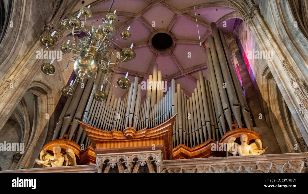 Organ in St. Stephen's Cathedral or Stephansdom Vienna Austria Stock ...