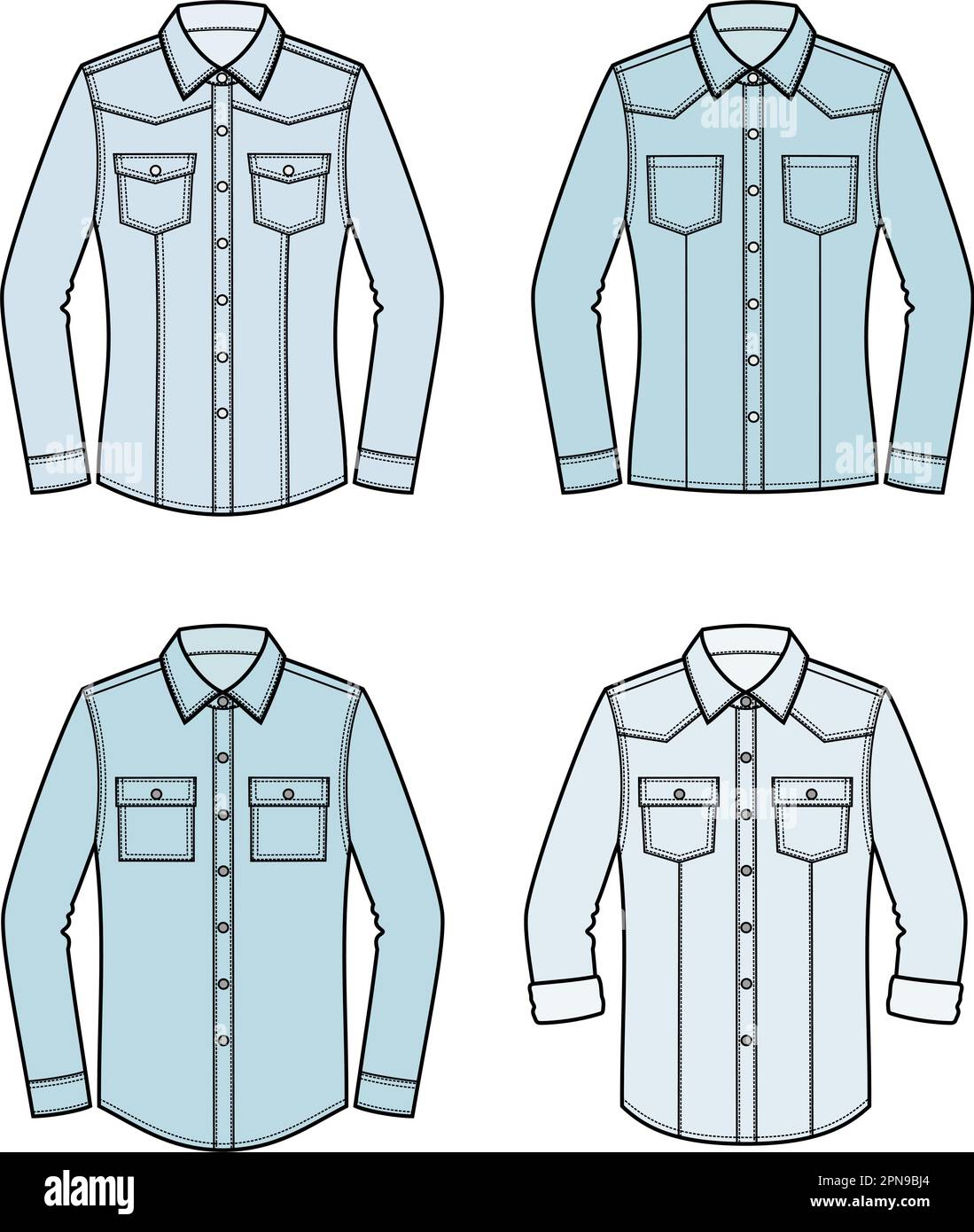 Denim jacket flat sketch Cut Out Stock Images & Pictures - Alamy