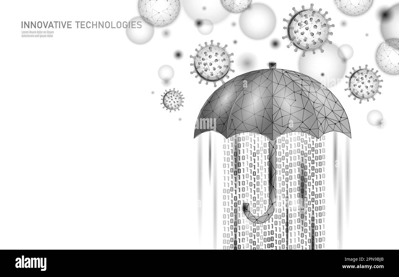 Web 3D umbrella banking system failure crisys. Low poly financial ...