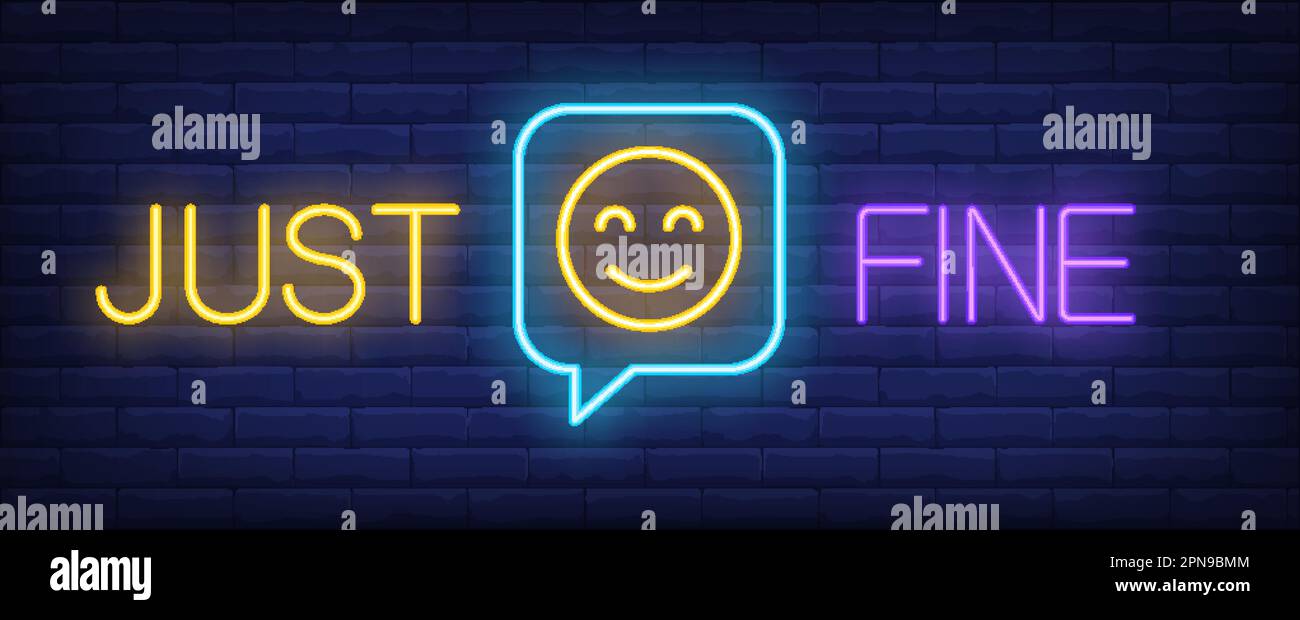 Just fine neon sign Stock Vector Image & Art - Alamy