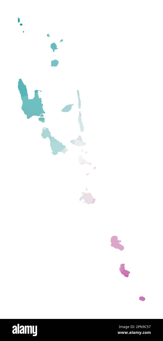 Vanuatu vector outline map Cut Out Stock Images & Pictures - Alamy