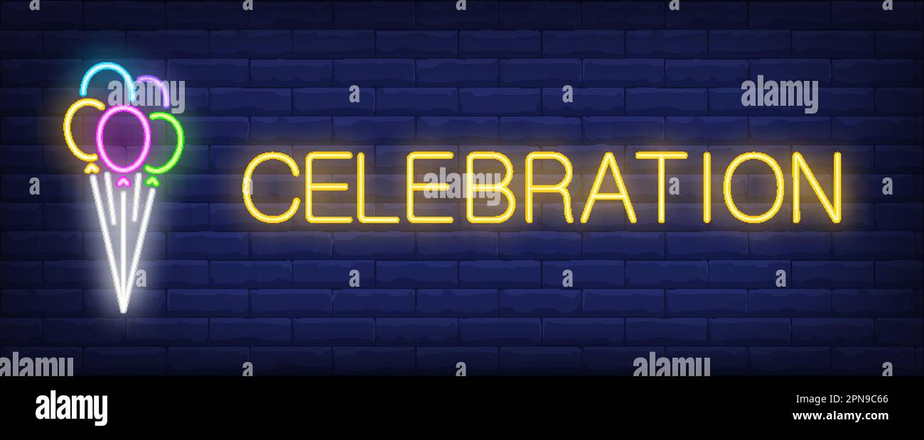 Celebration neon sign Stock Vector Image & Art - Alamy