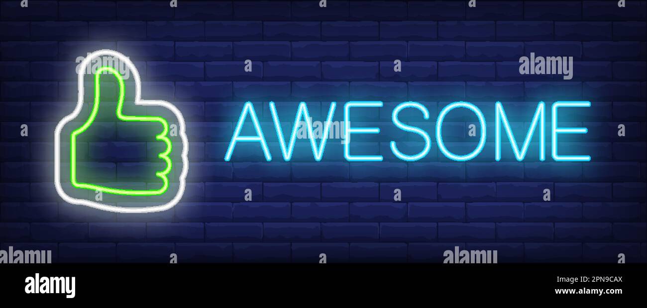 Awesome neon sign Stock Vector Image & Art - Alamy