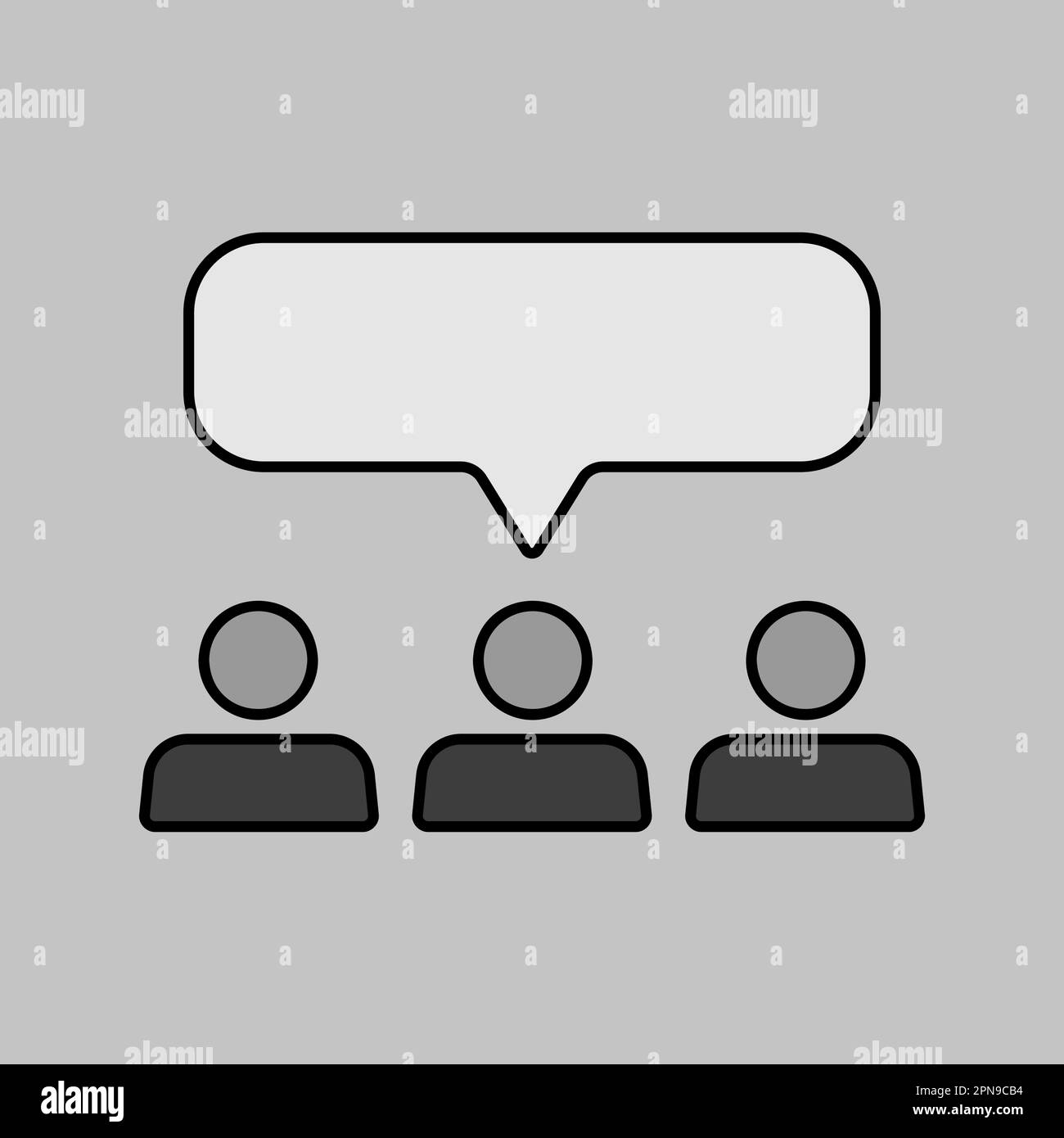 Crowd of people with text bubbles vector isolated icon. Demonstration ...
