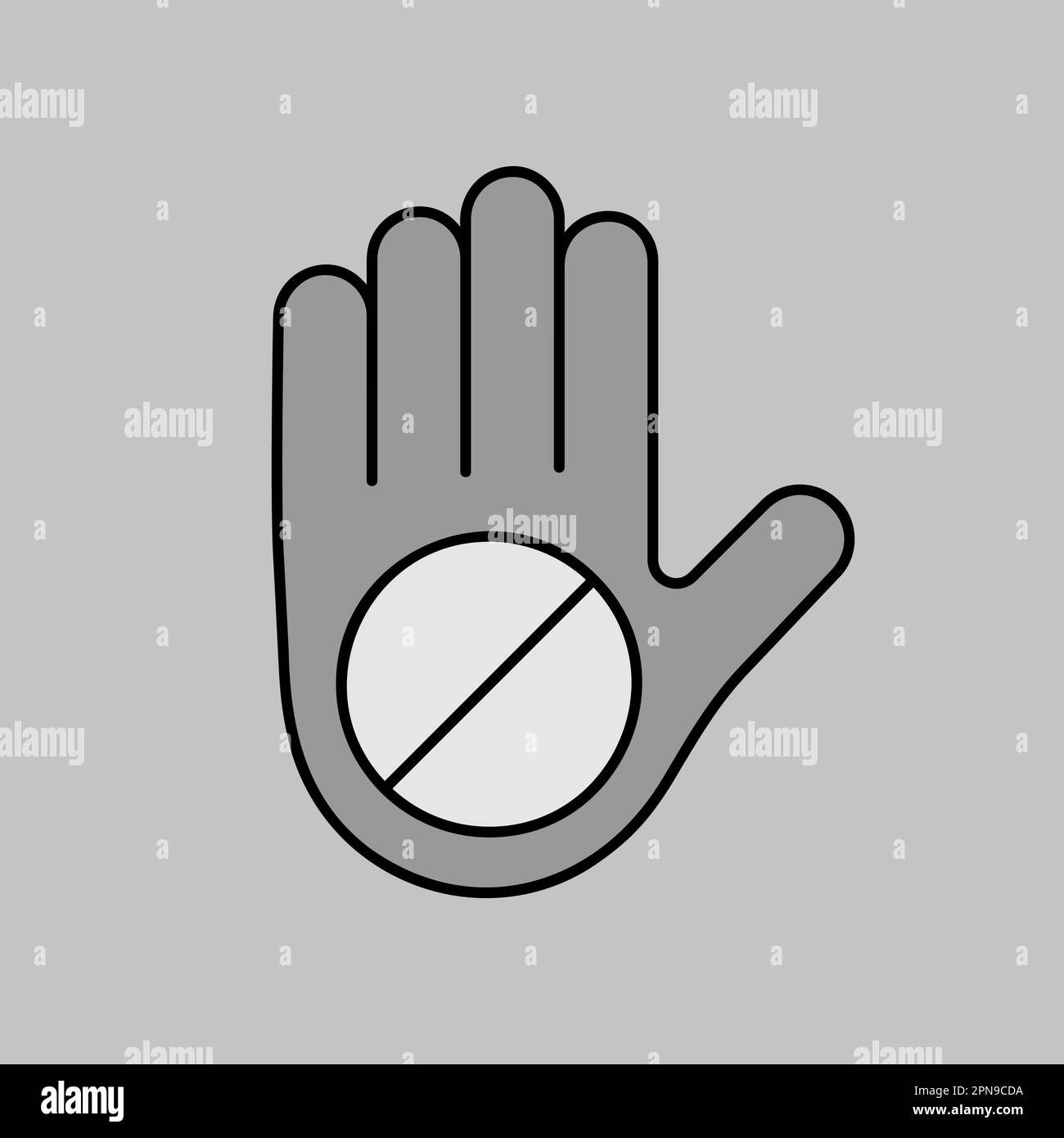 Hand stop or forbidden vector isolated icon. Demonstration, protest ...