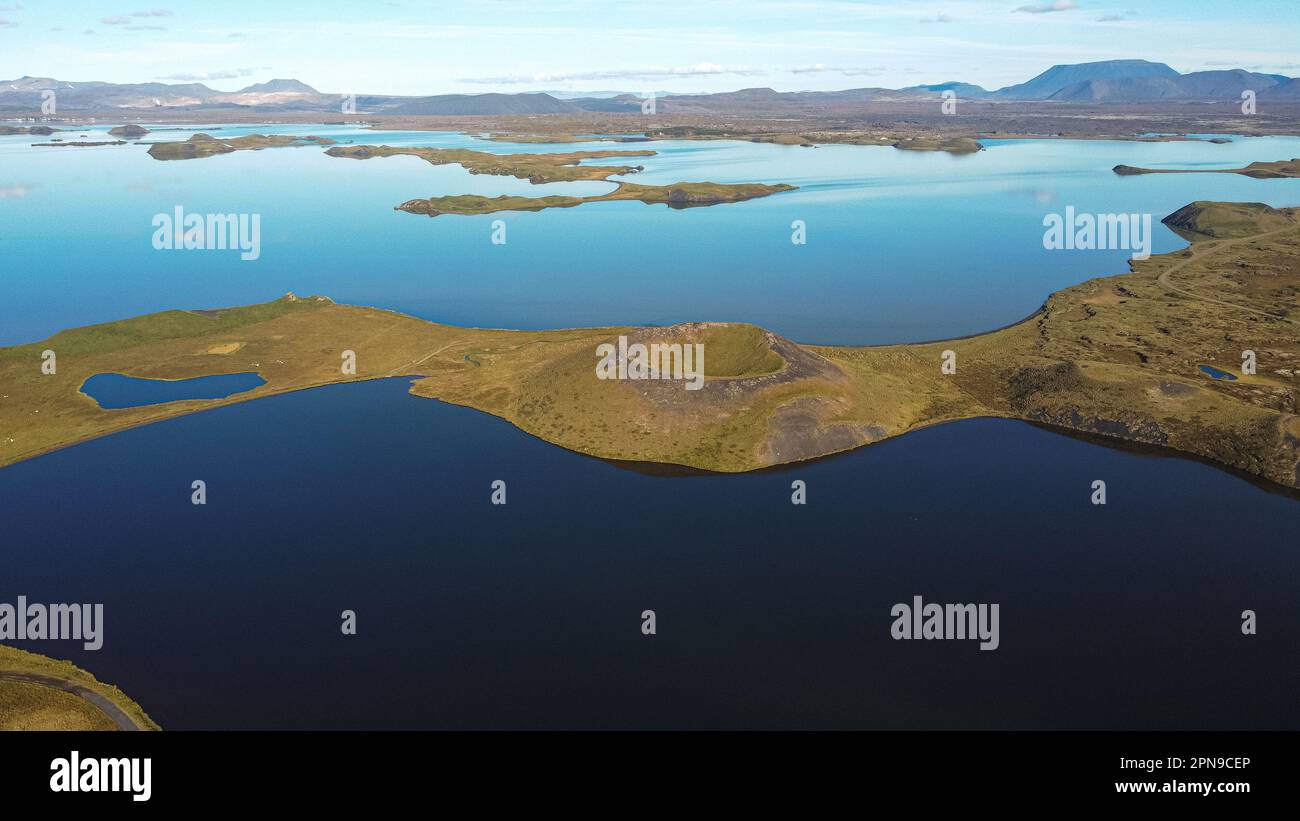 Islands and Craters on Lake Myvatn In Iceland Stock Photo - Alamy