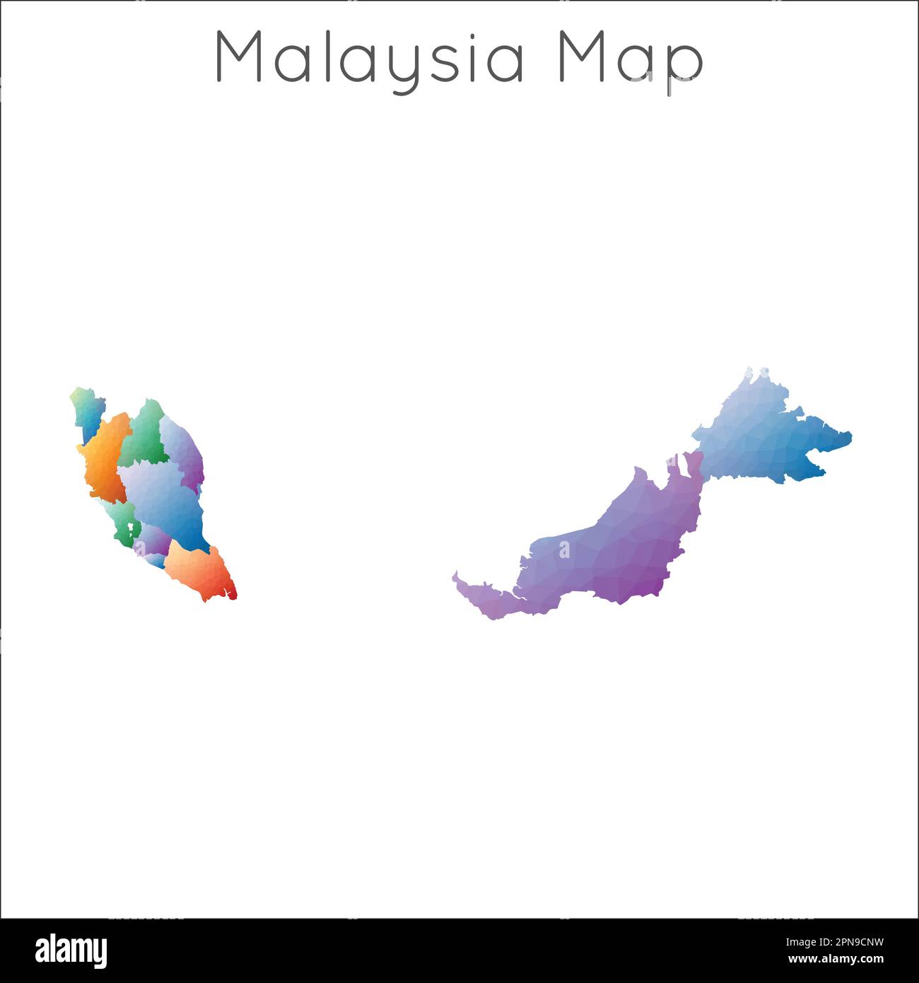Low poly map of Malaysia. Malaysia geometric polygonal, mosaic style ... Low poly map of Malaysia. Malaysia geometric polygonal, mosaic style ...