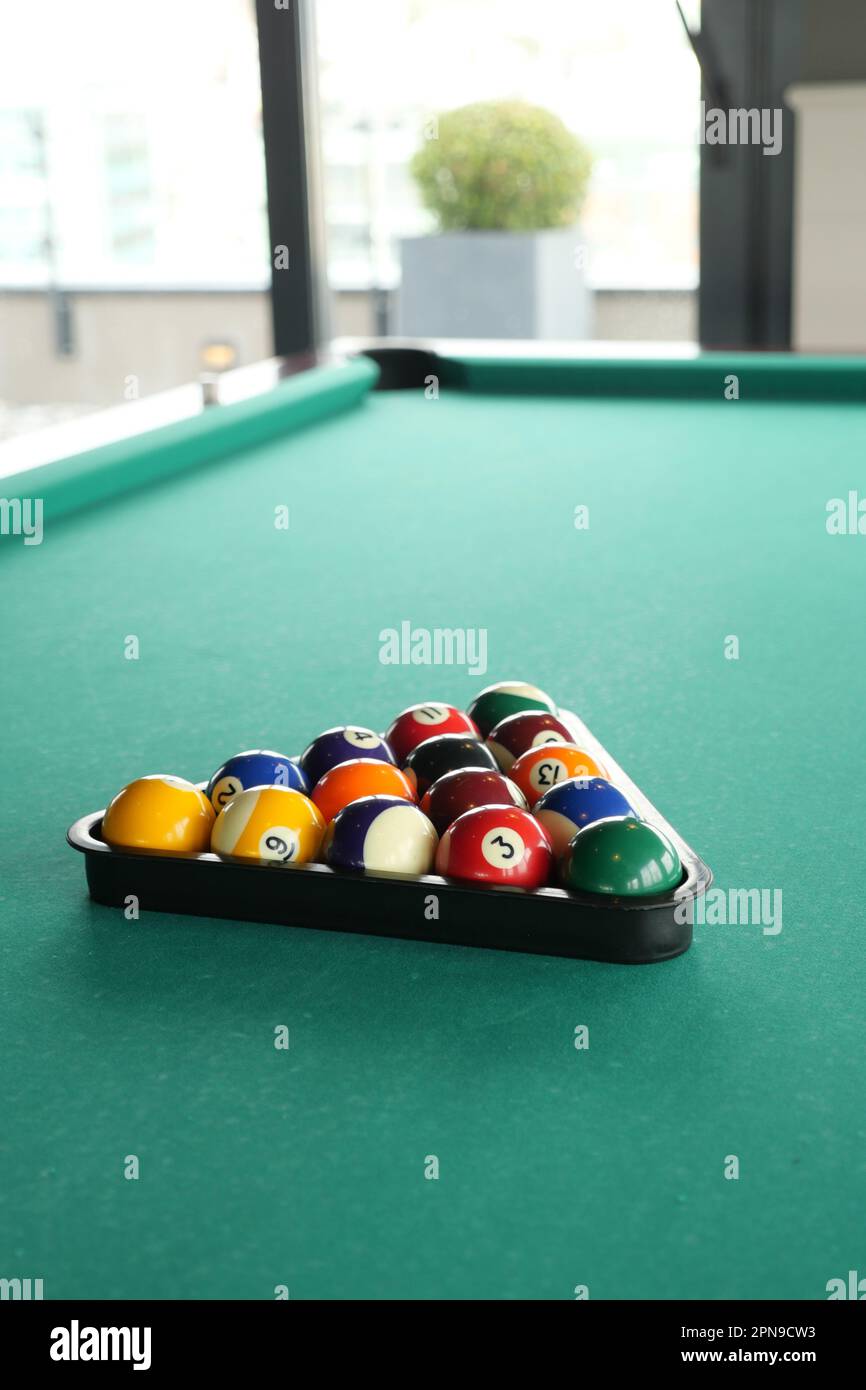 Billiard balls on the table Stock Photo - Alamy
