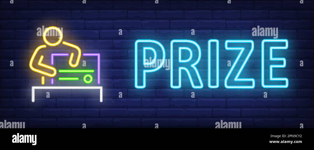 Prize neon sign Stock Vector Image & Art - Alamy