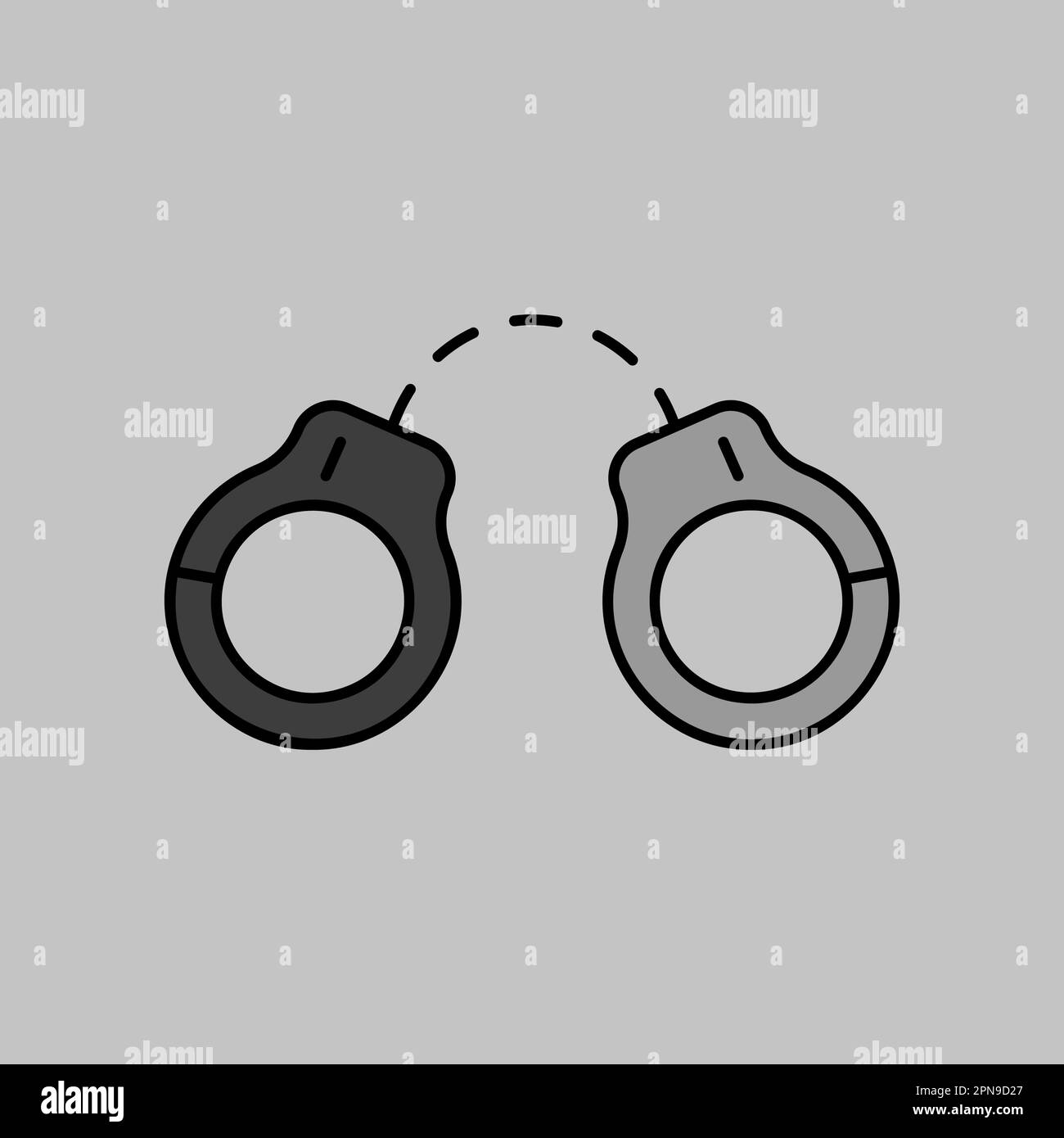 Handcuffs vector isolated icon. Police sign. Demonstration, protest ...