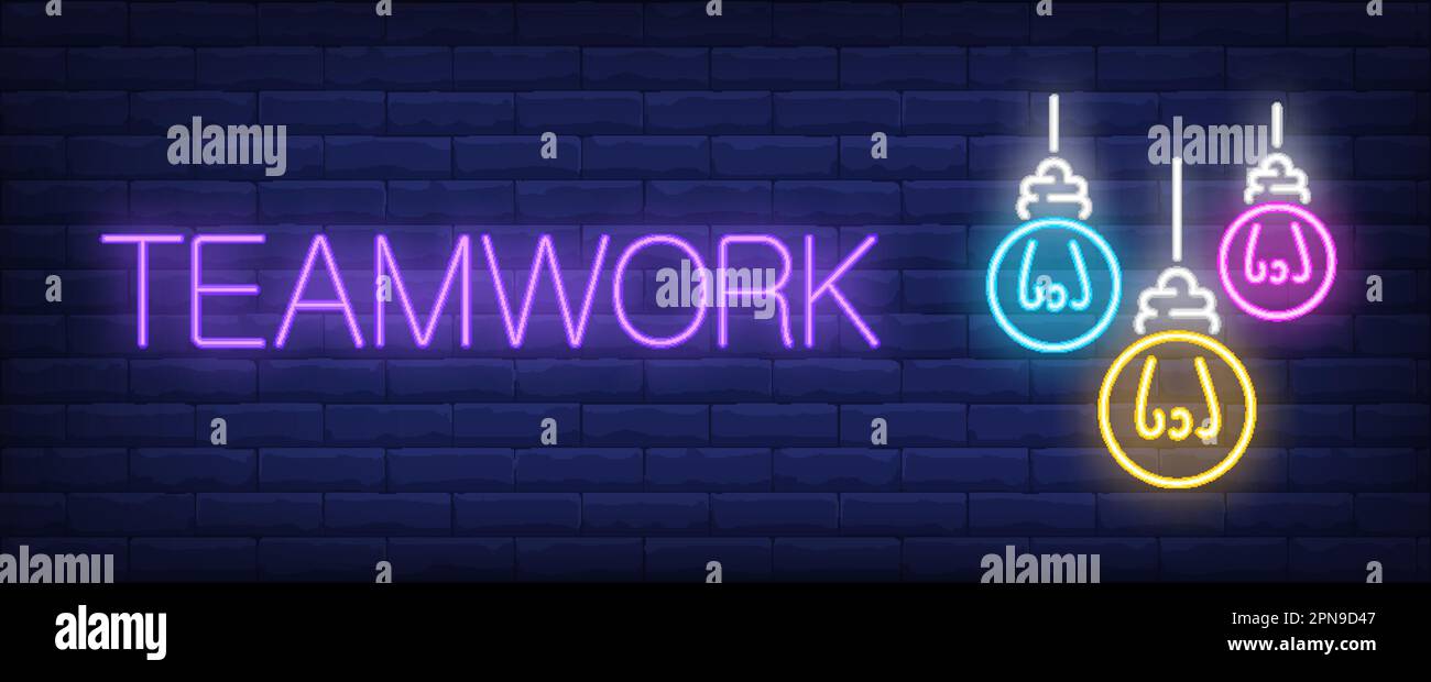 Neon teamwork Stock Vector Images - Alamy