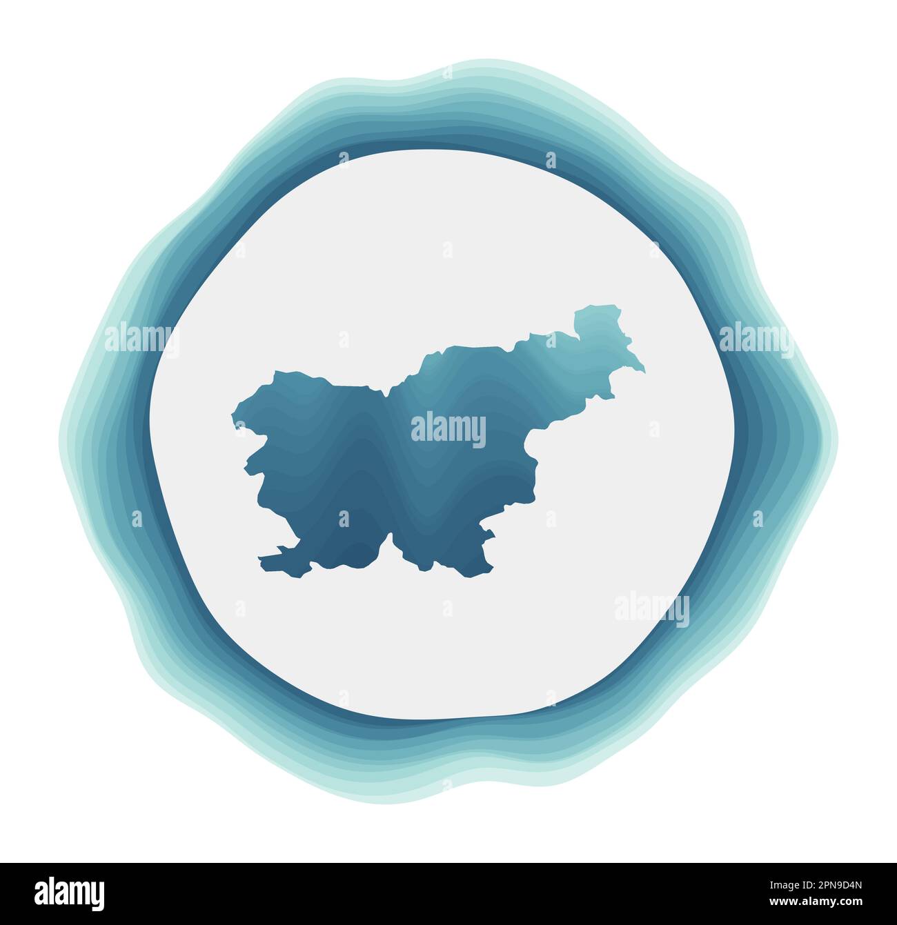 Slovenia logo. Badge of the country. Layered circular sign around ...