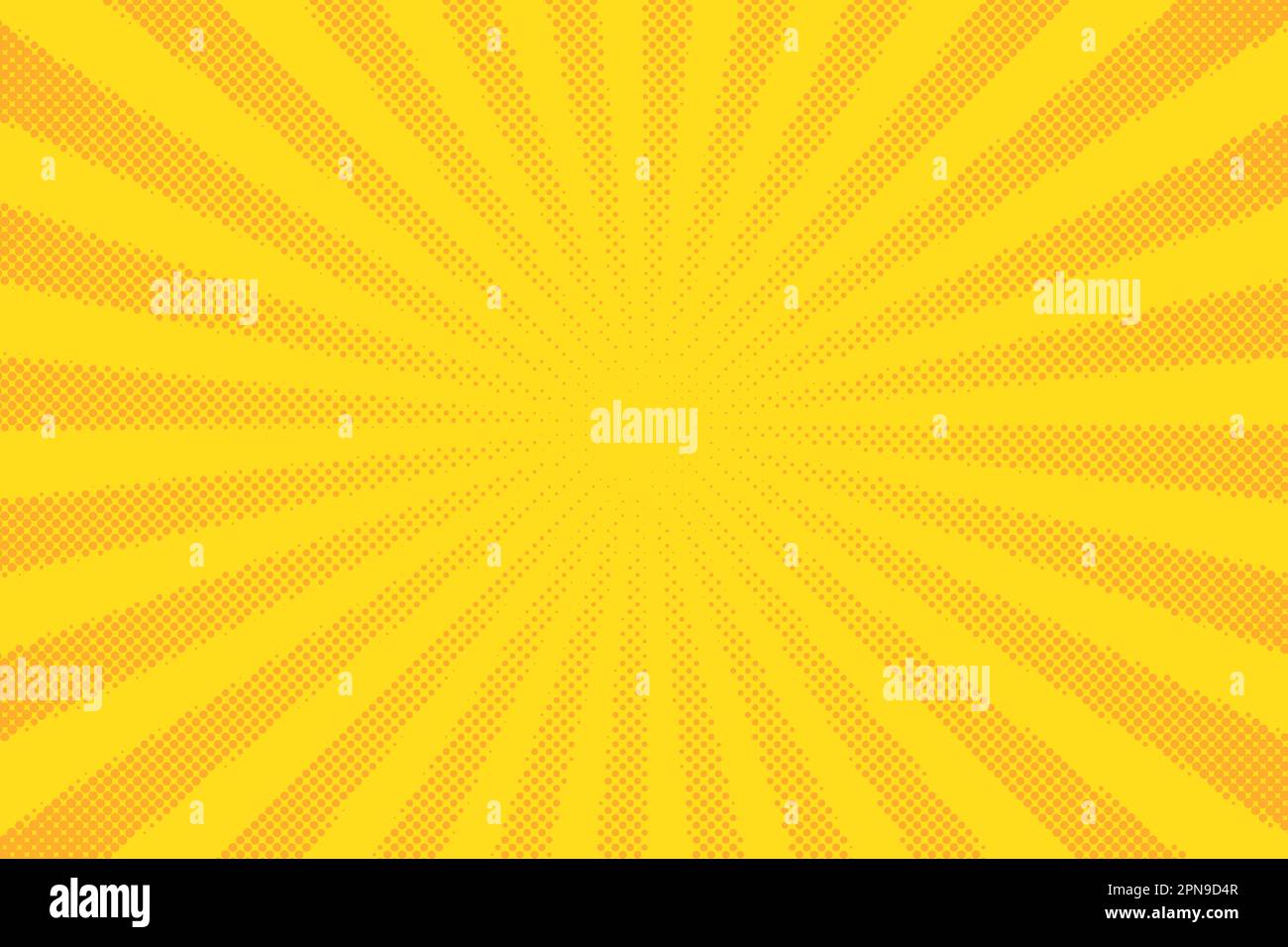 Yellow comics background. Abstract lines backdrop. Bright sunrays ...