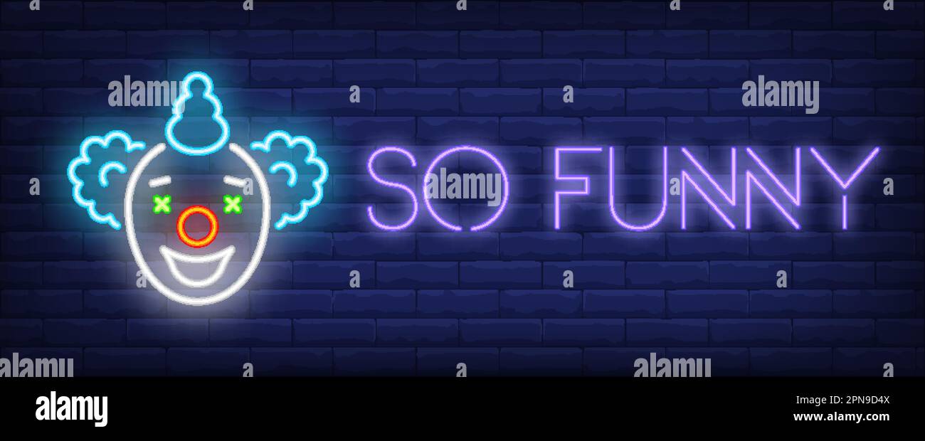 So funny neon text with bright clown head Stock Vector Image & Art - Alamy