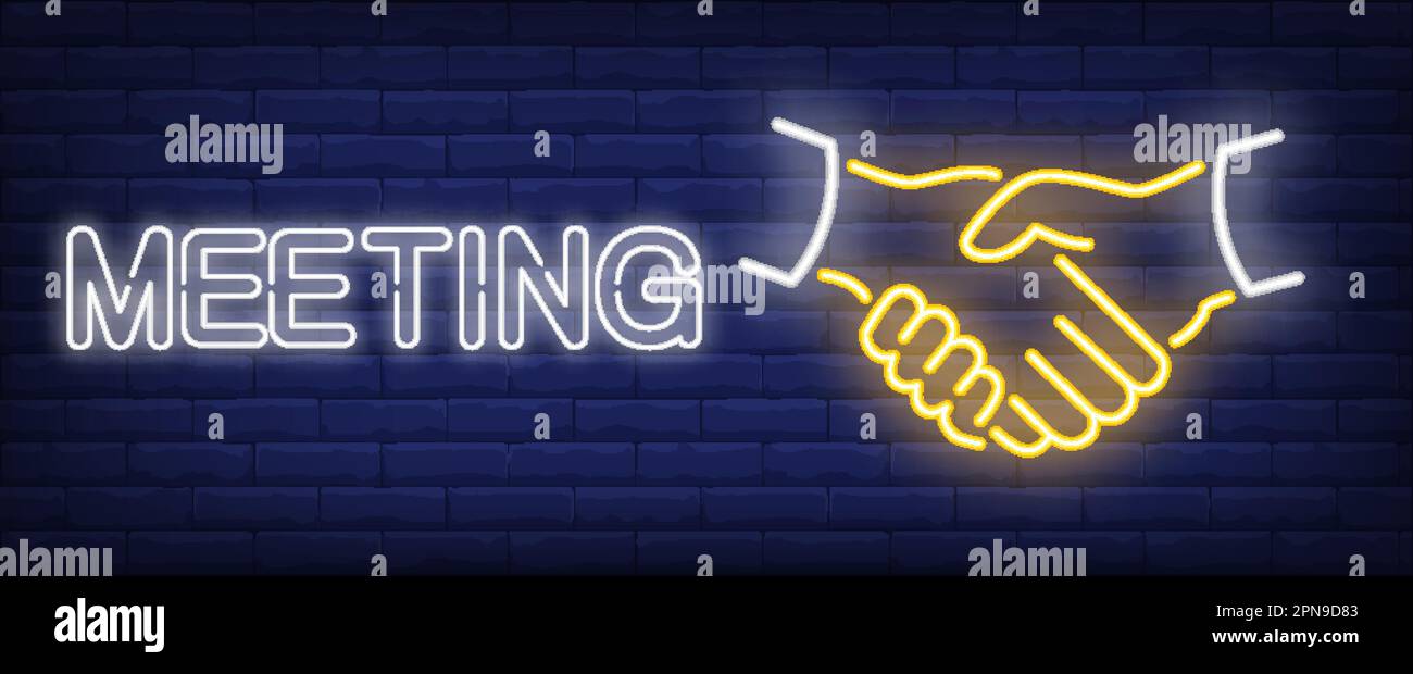 Meeting neon sign Stock Vector Image & Art - Alamy