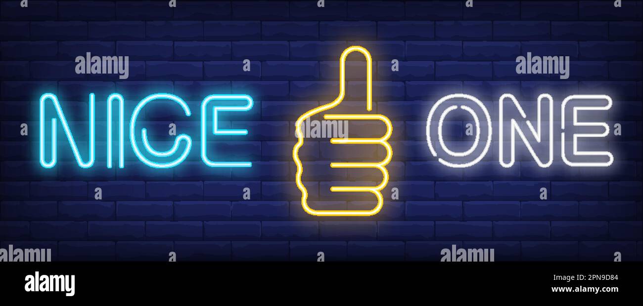 Nice one neon sign Stock Vector Image & Art - Alamy