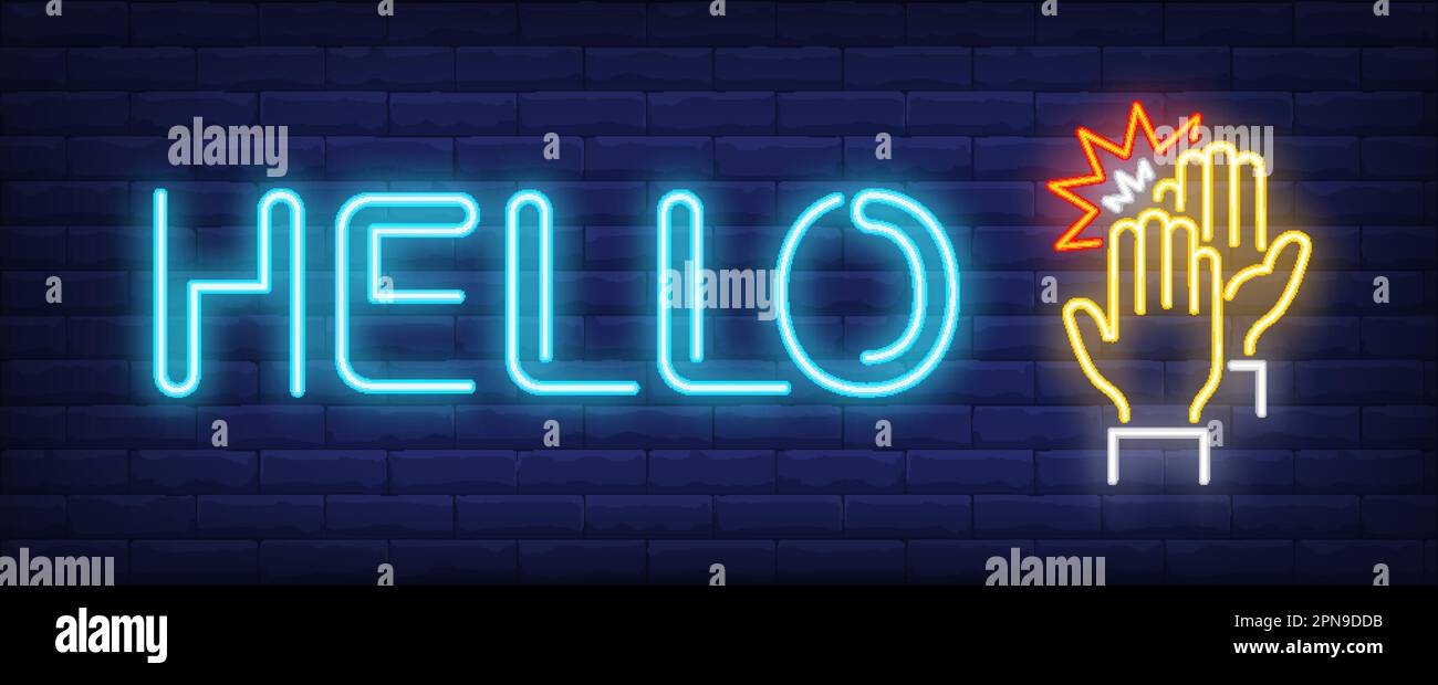 Hello neon sign Stock Vector Image & Art - Alamy