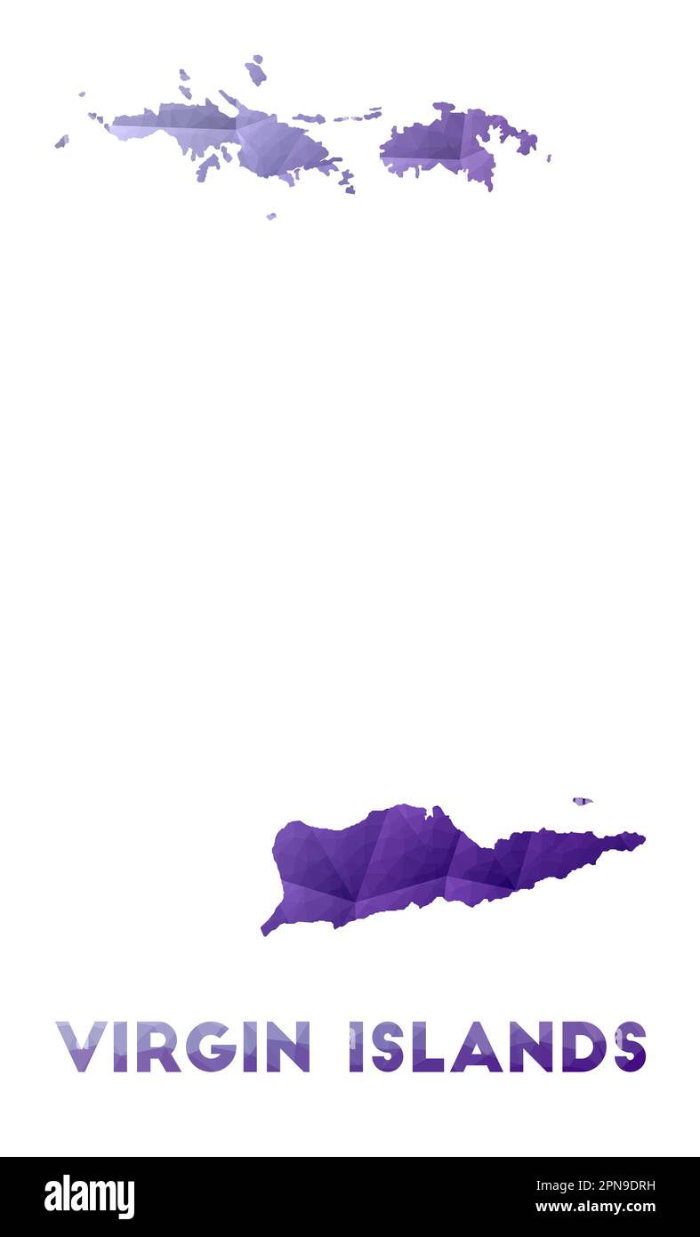 Map of Virgin Islands. Low poly illustration of the island. Purple ...