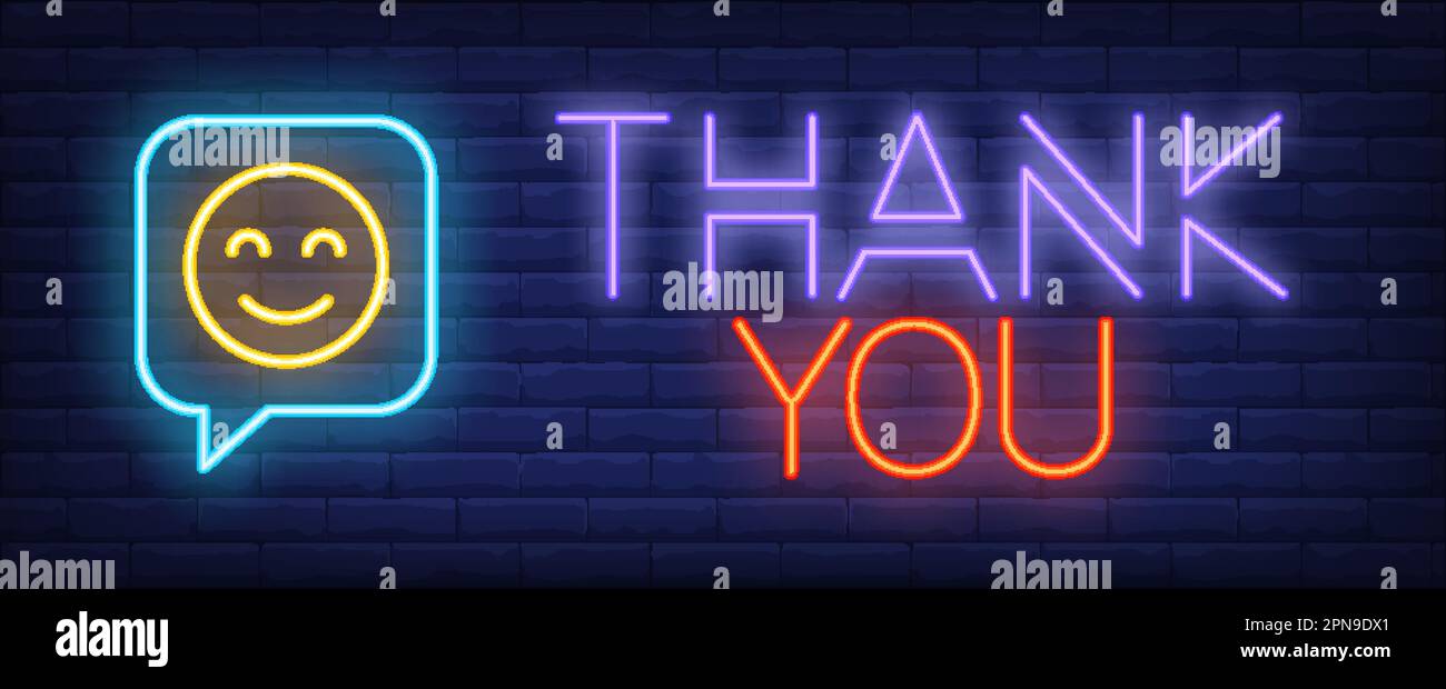 Thank you neon sign Stock Vector Image & Art - Alamy